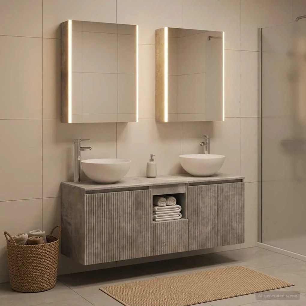 Sada koupelnových skříněk 5 ks Betonově šedá Kompozitní dřevo 3406370