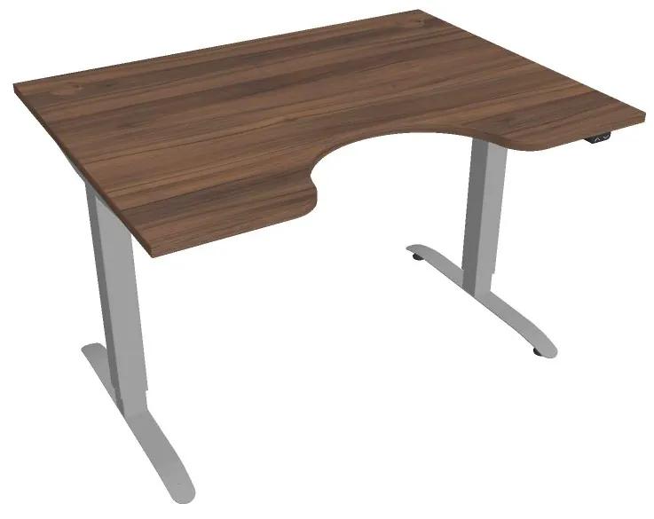 Hobis Motion Elektr. nastavitelný stůl 120x90 - HOBIS ERGO MOTION MSE 2 1200 Dekor stolové desky: ořech, Barva kovové podnože: stříbrná