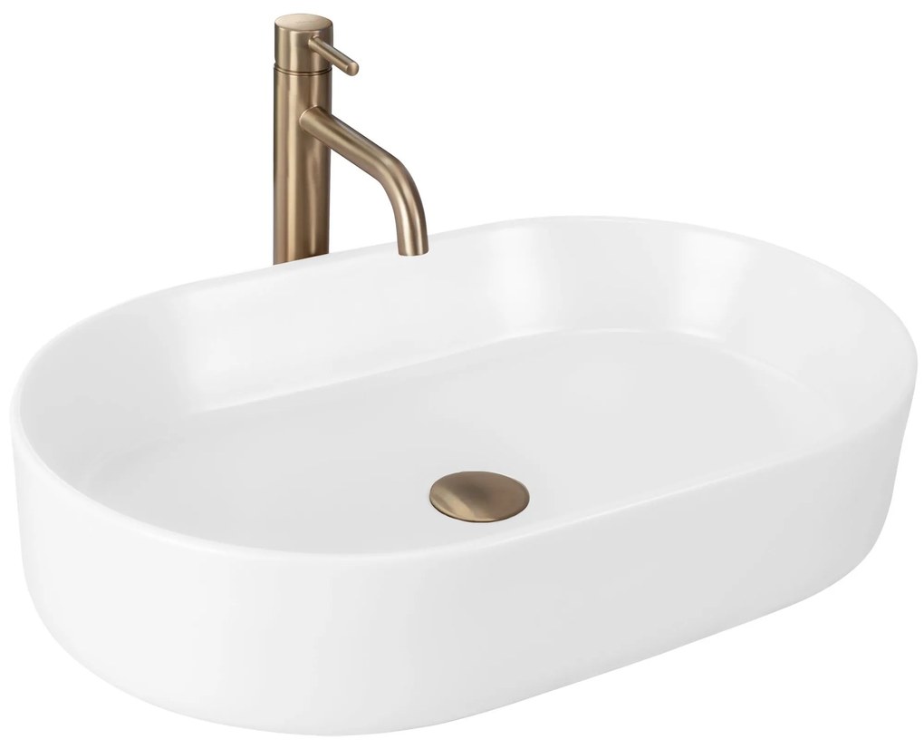 Rea Nadia, umyvadlo na desku 610x385x120mm, bílá matná, REA-U9657