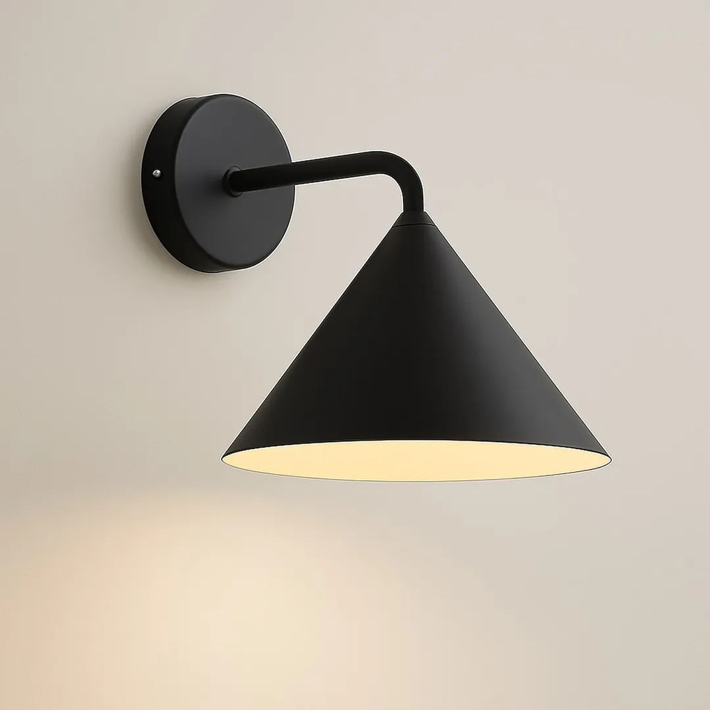 Nástěnné svítidlo Capital, 1x černé kovové stínítko, (fi 21cm), b