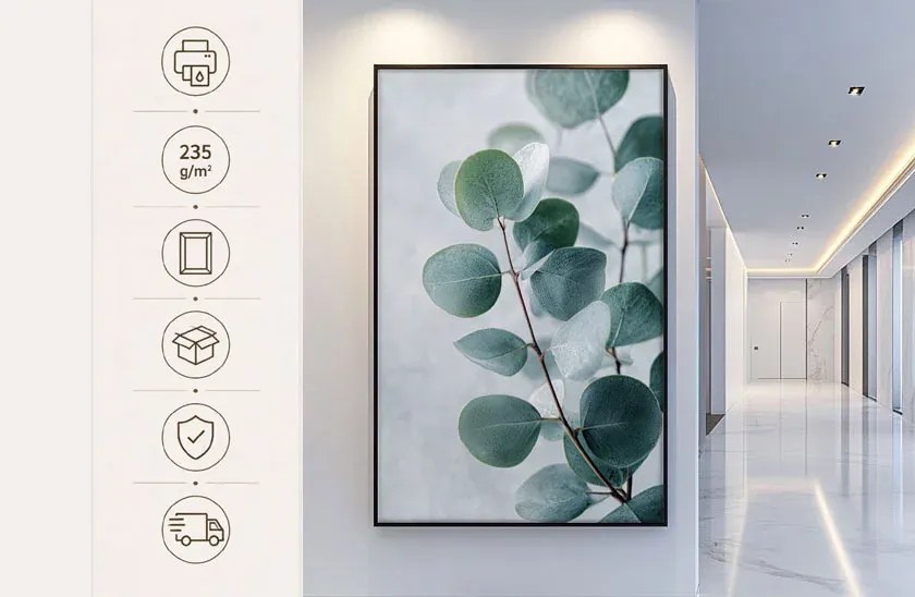 Jemná příroda - obraz - Eukalyptus v minimalistickém stylu 54 - 40 x 50 cm - 499 Kč