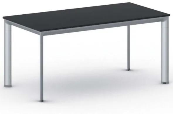 Kancelářský stůl PRIMO INVITATION, šedostříbrná podnož 1600 x 800 mm, grafitová