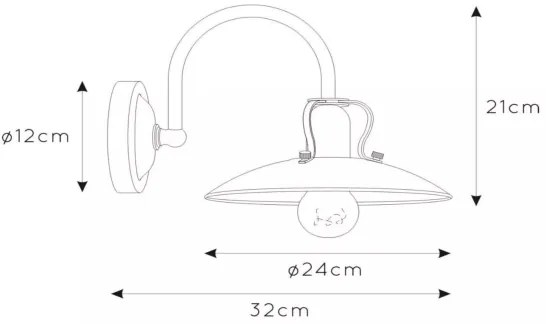 Lucide 30276/01/38 - Nástěnné svítidlo RÖMER 1xE27/60W/230V
