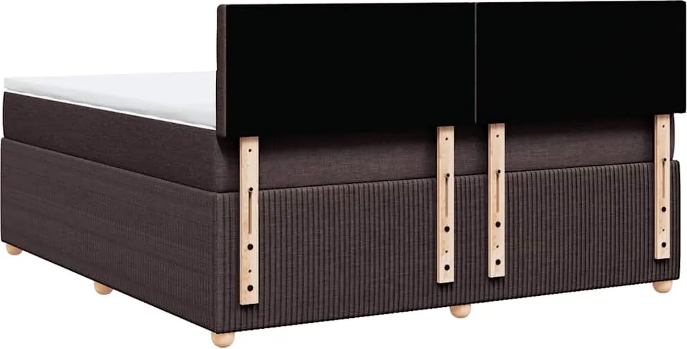Box spring postel s matrací tmavě hnědá 180x200 cm textil 3287552