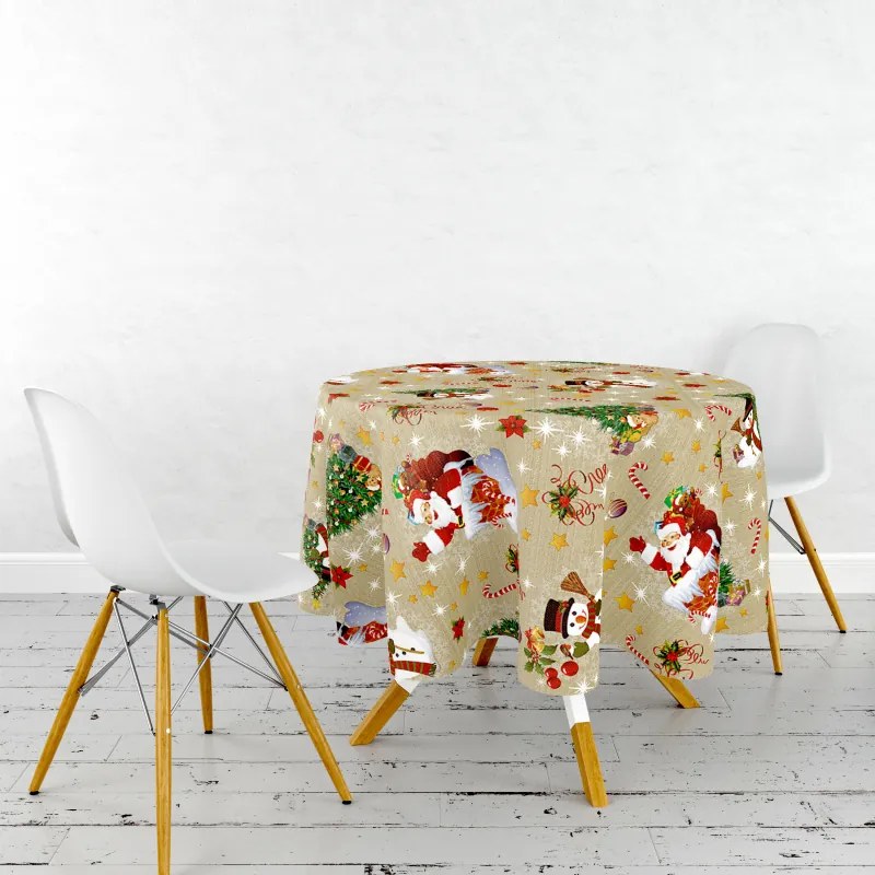 Ubrus PVC kulatý FL-1188-01 – Vánoční motiv (různé velikosti)