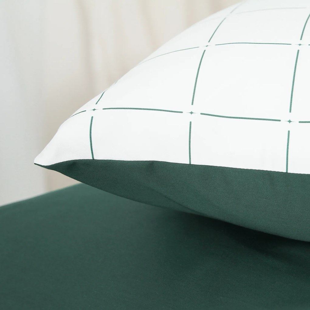 Saténové prodloužené povlečení Royal Dream - dark green Velikost: 140 x 220 + 70 x 90
