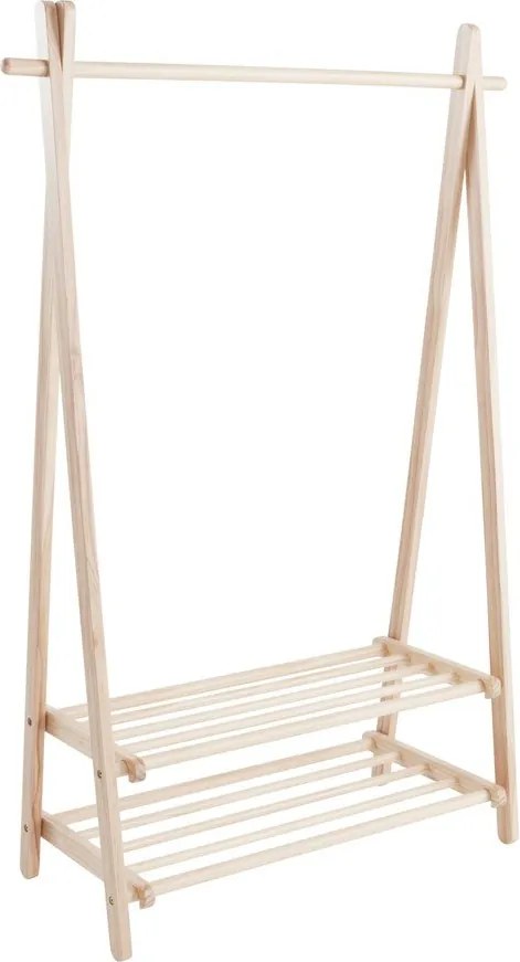 Stojan na oblečení z borovicového dřeva ve světle přírodní barvě 100x150x41 cm Cole – Jotex