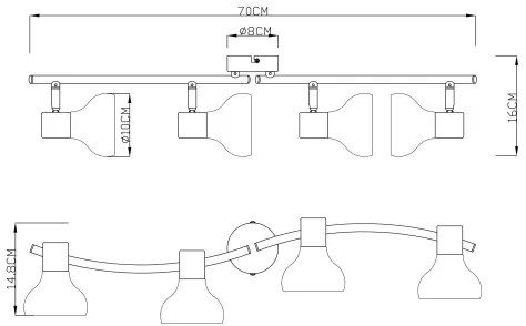 GLOBO 54921-4 - Bodové svítidlo LOTHAR 4xE14/40W/230V