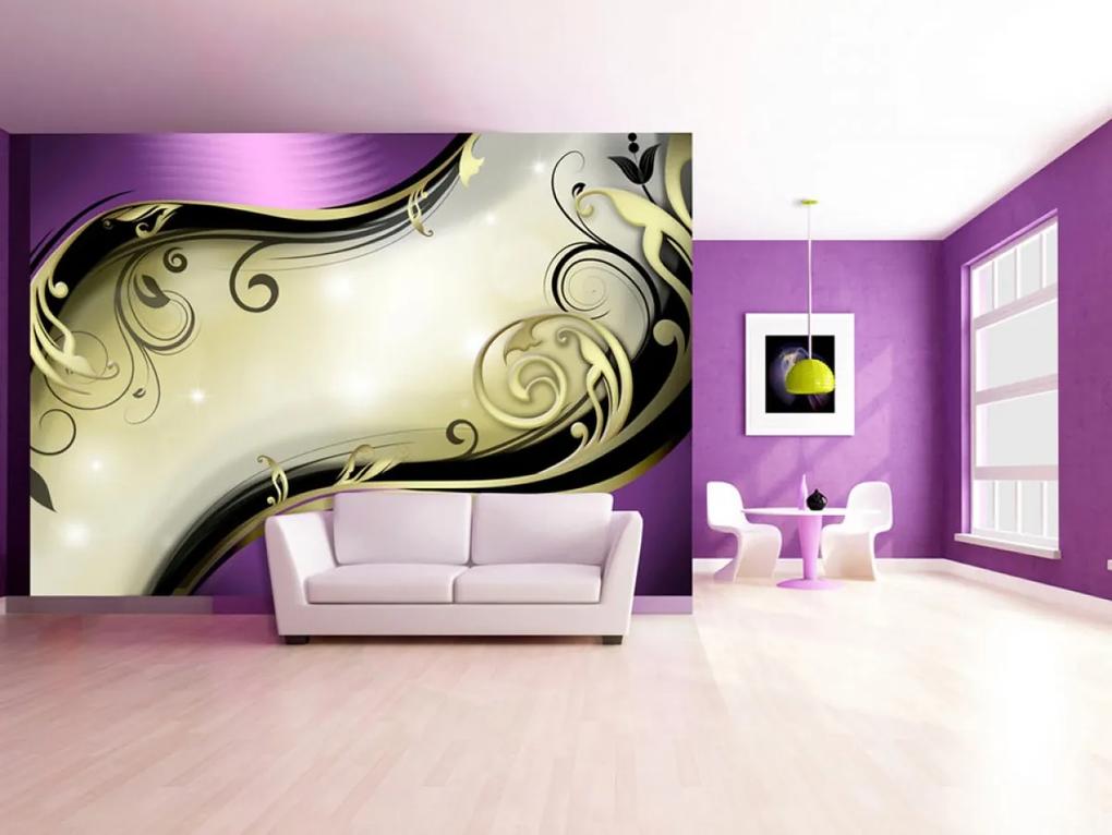 Murando DeLuxe Abstraktní tapeta fialové zlato Velikost (šířka x výška): 350x245 cm