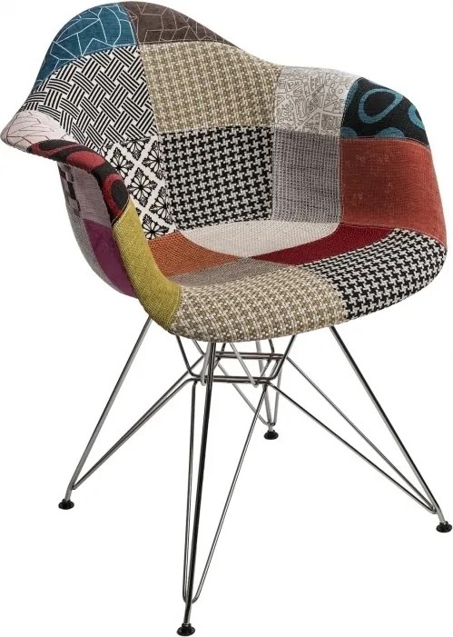 Designová židle DAR čalouněná, patchwork