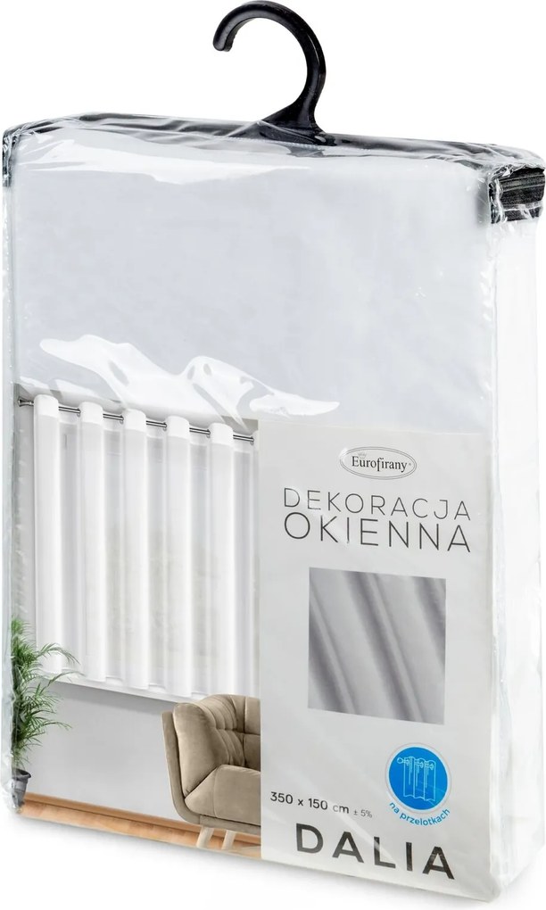 ZÁCLONA NA KROUŽCÍCH DALIA 350X150 CM BÍLÁ
