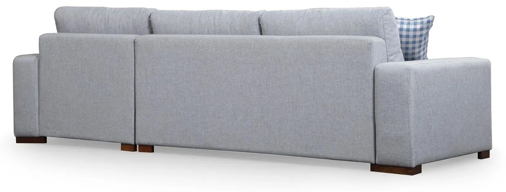 Designová rohová sedačka Bellona 290 cm světle šedá - pravá