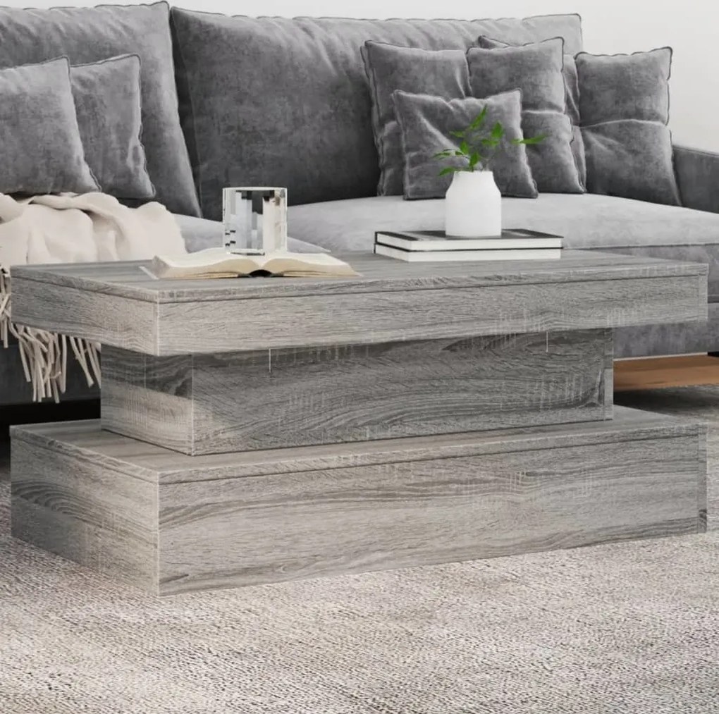 vidaXL Konferenční stolek s LED osvětlením 90 x 50 x 40 cm [839848] Barva: Betonová šedá