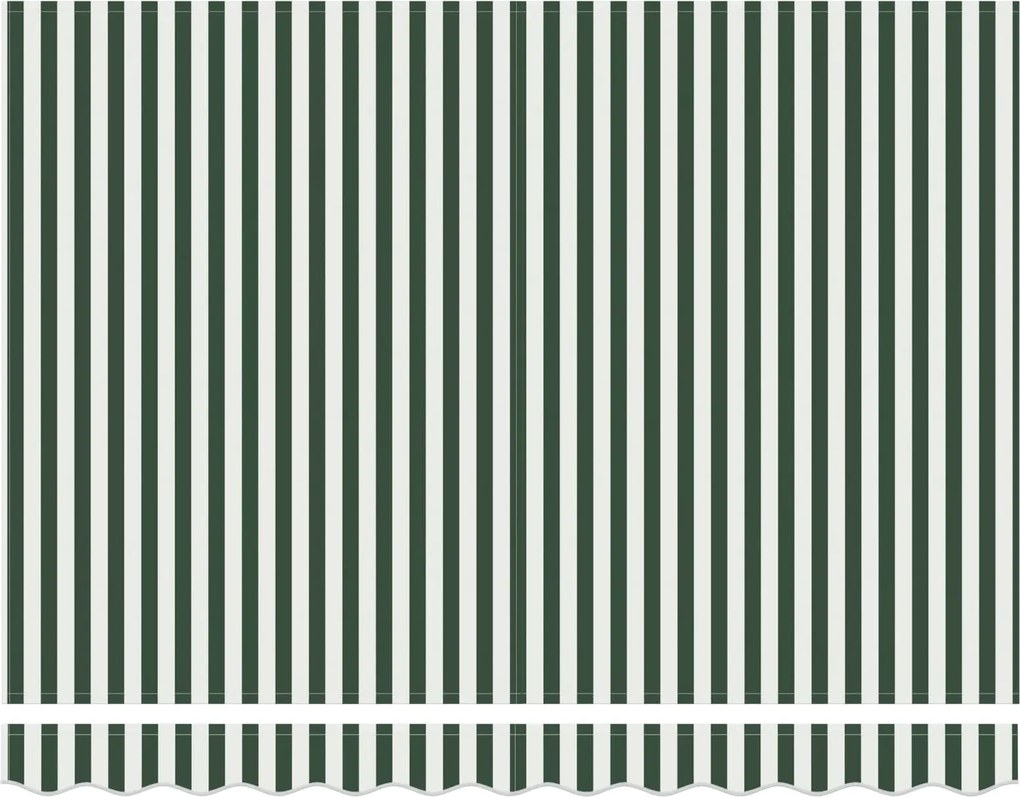 Stahovací markýza Zelená a bílá 300 x 250 cm Polyester a hliník 3330181