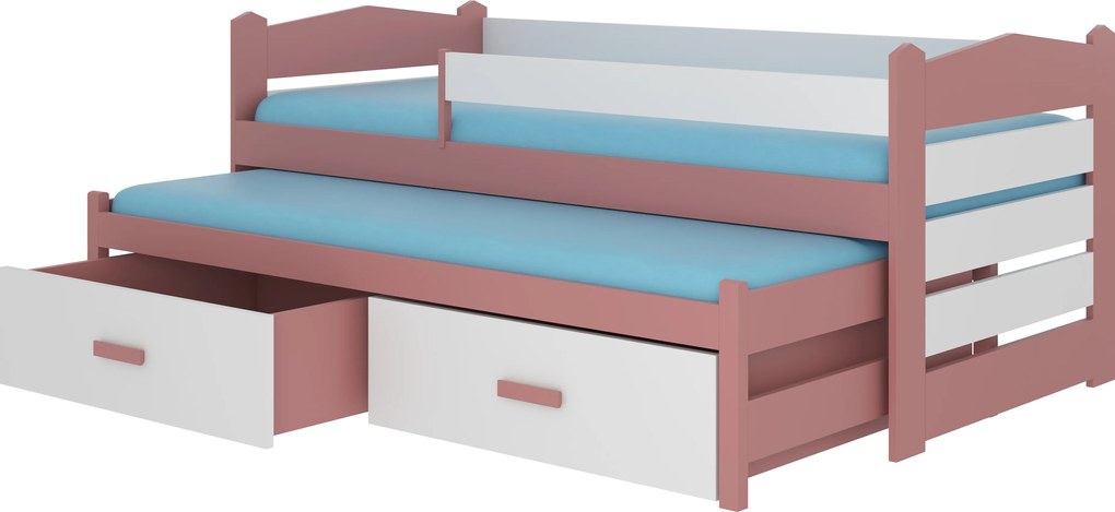 ADRK Furniture Postel dvojitá s bariérou a matracemi TIARRO 180x80 CH-Tia-P+W-186+M-E390