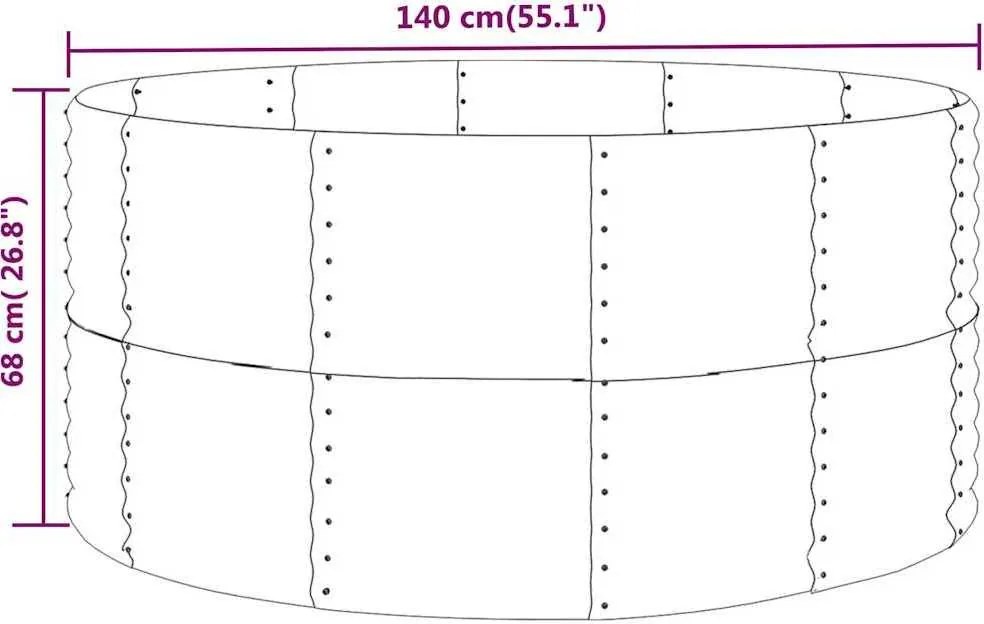 vidaXL Vyvýšený záhon 140x140x68 cm pozinkovaná ocel [319090] Barva: Hnědá