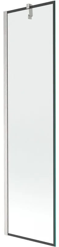 Mexen Next, 1-křídlová vanová zástěna 50 x 150 cm, 6mm čiré sklo - černý vzor, ​​ocelová, 895-050-000-00-70-97
