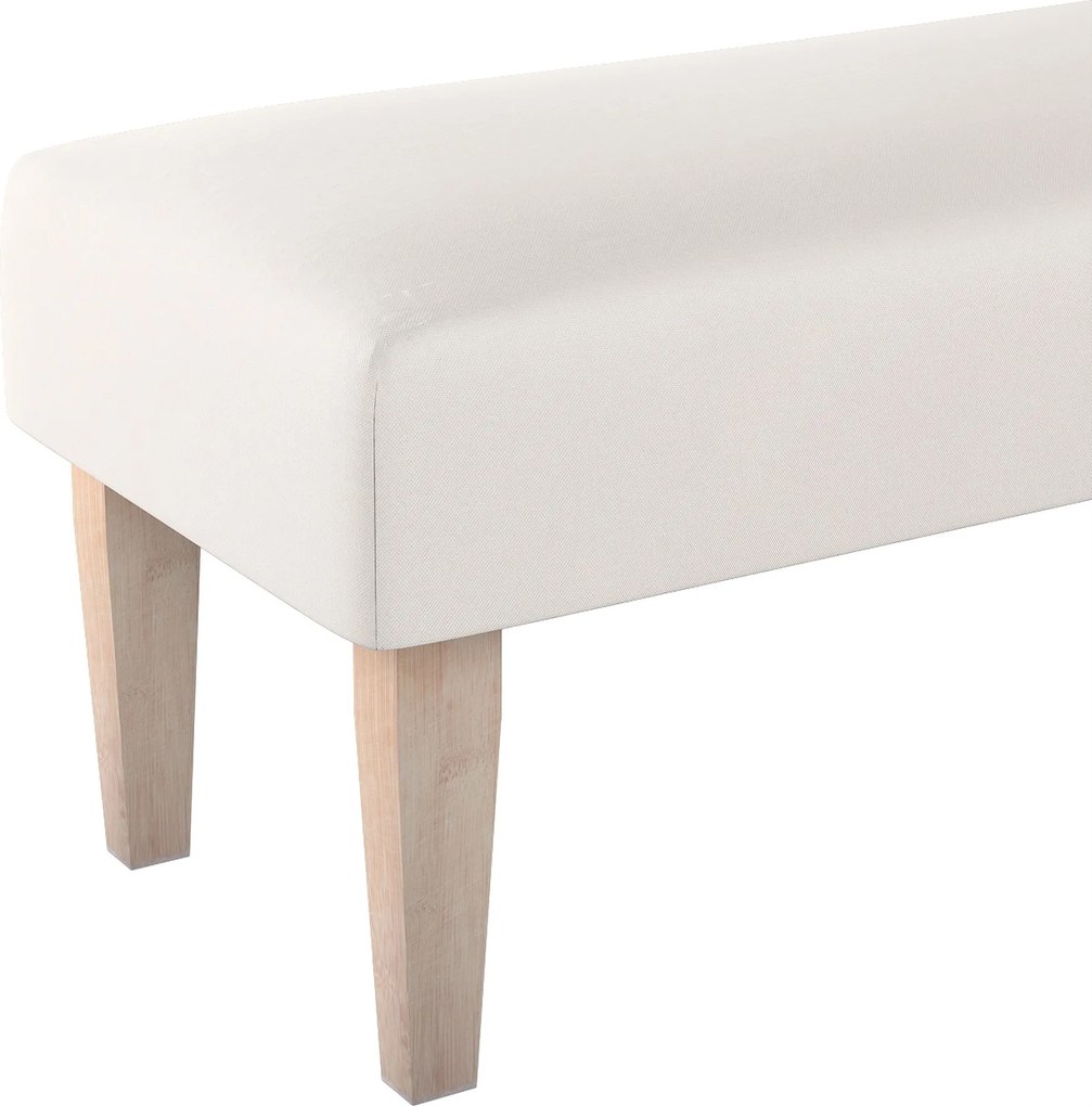 Dlouhá lavička 100x40cm barva béžová látka pletený vzor