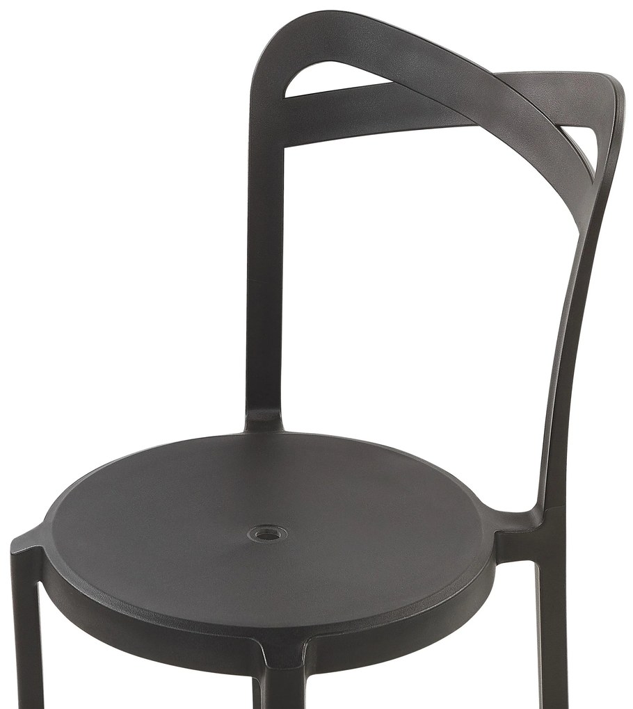 Sada 4 jídelních židlí plastových černých CAMOGLI Beliani