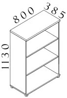 NABYTEK-DESIGNOVY.CZ - S380 19 - Kancelářský regál Komfort, 80x38,5x113 cm, bez dveří , ořech/šedá