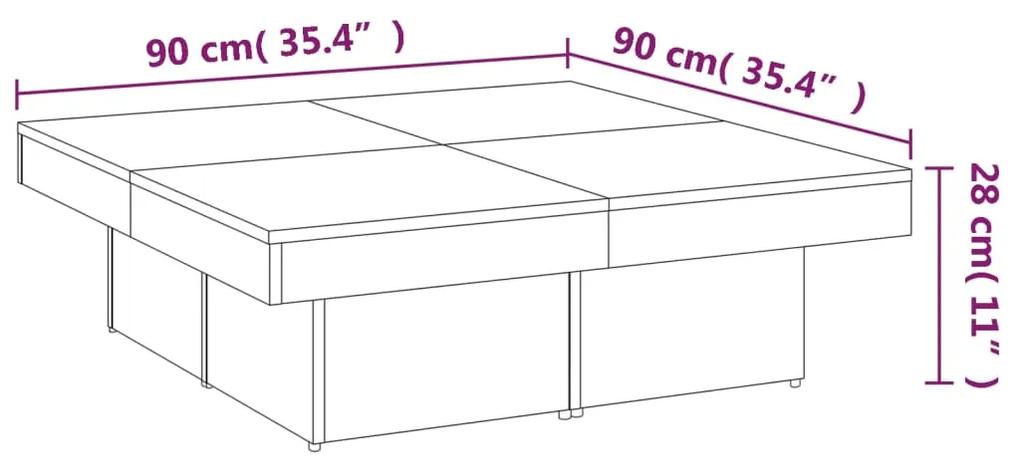 Konferenční stolek hnědý dub 90 x 90 x 28 cm kompozitní dřevo - Default Title