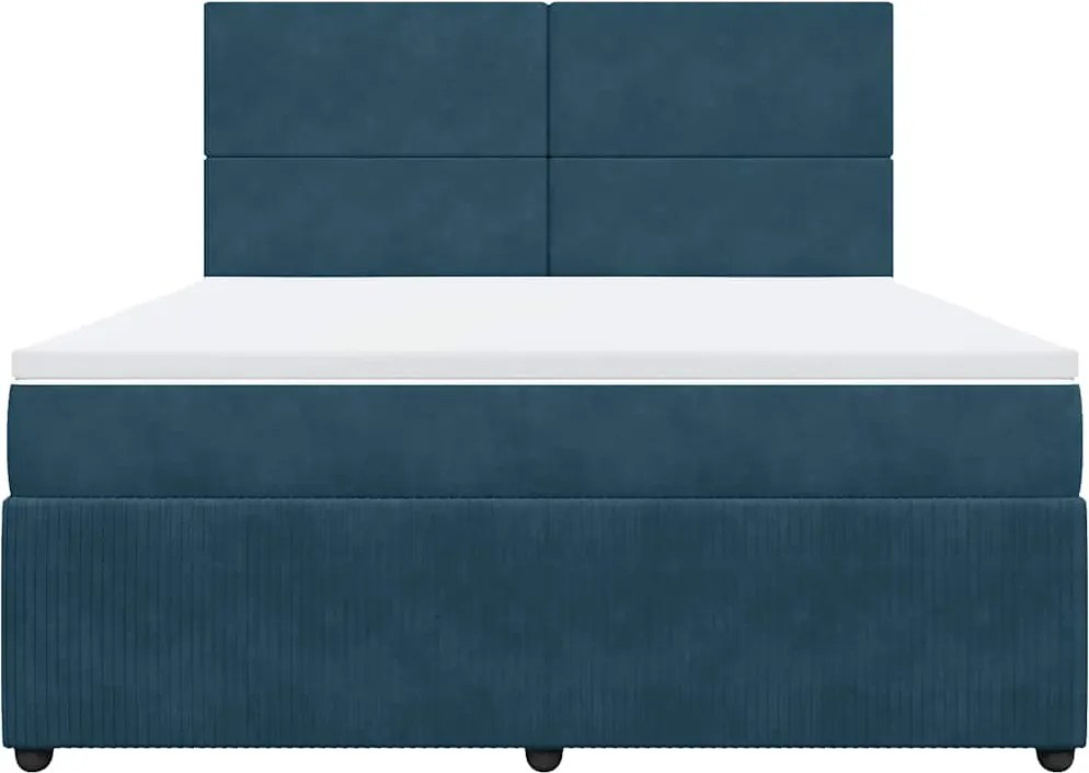 Box spring postel s matrací modrá 180 x 200 cm samet 3294704