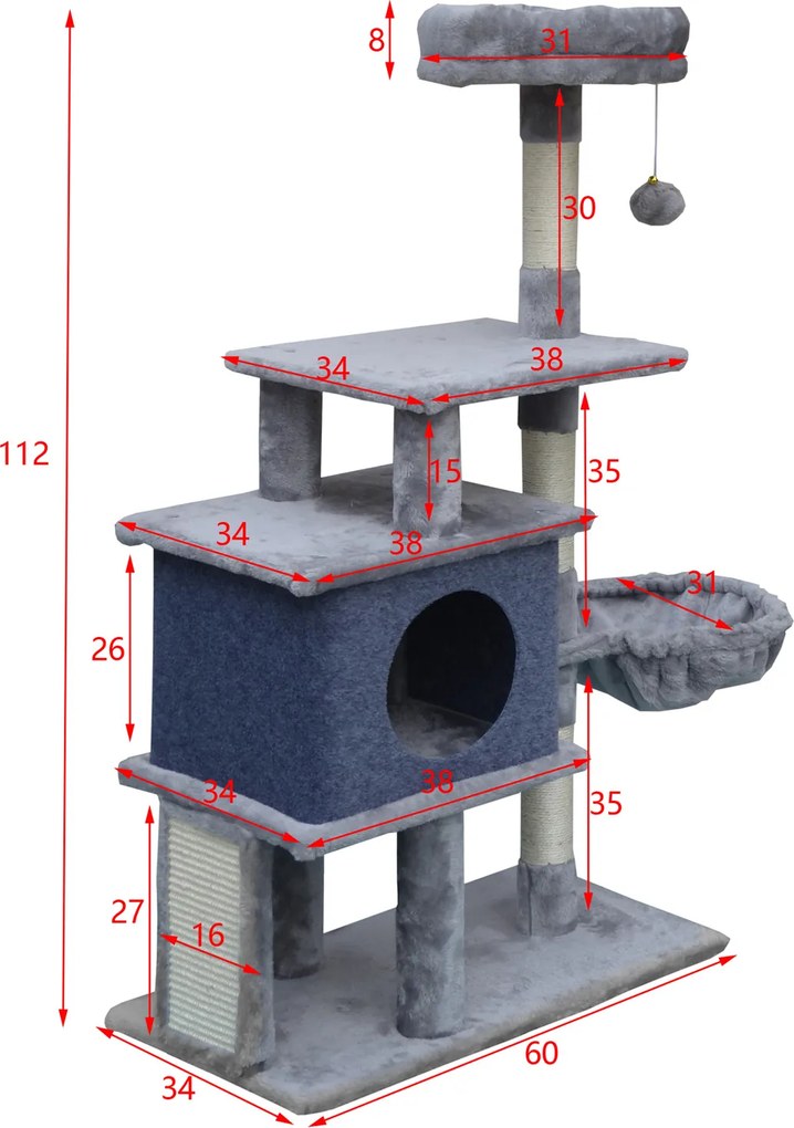Škrabadlo pro kočky fudajo – 112 cm (64091)