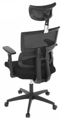 Kancelářská židle ergonomická černá látka a MESH houpací KA-B1025 BK