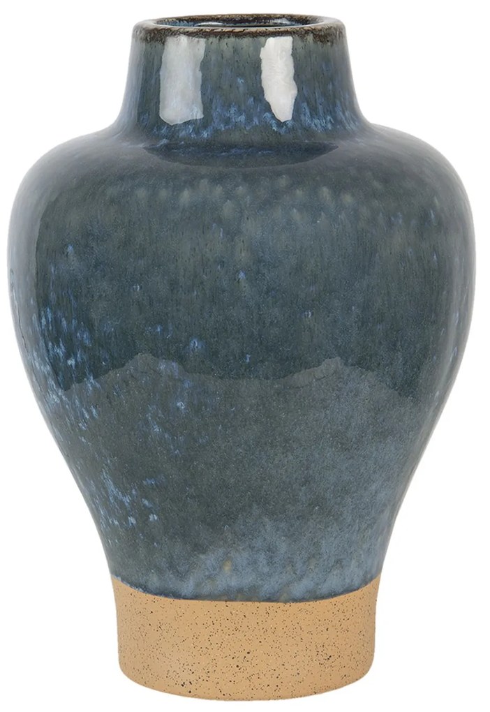 Modro hnědá keramická váza Lorenzo - Ø 21*31 cm