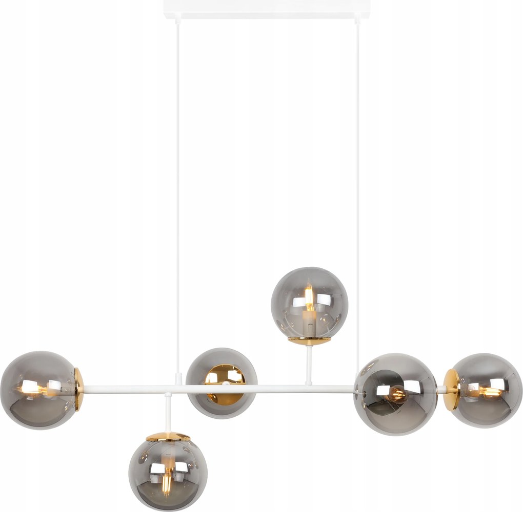 Závěsné Stropní Svítidlo Bílo Zlatý Lustr Do Kuchyně Jídelny Obývacího Pokoje 130 CM