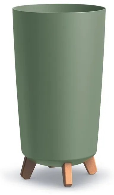 PROSPERPLAST Květináč - GRACIA TUBUS SLIM Průměr: 23,9 cm, Barva: zelená