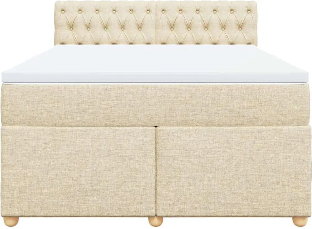 Box spring postel s matrací krémová 140x190 cm textil 3288987