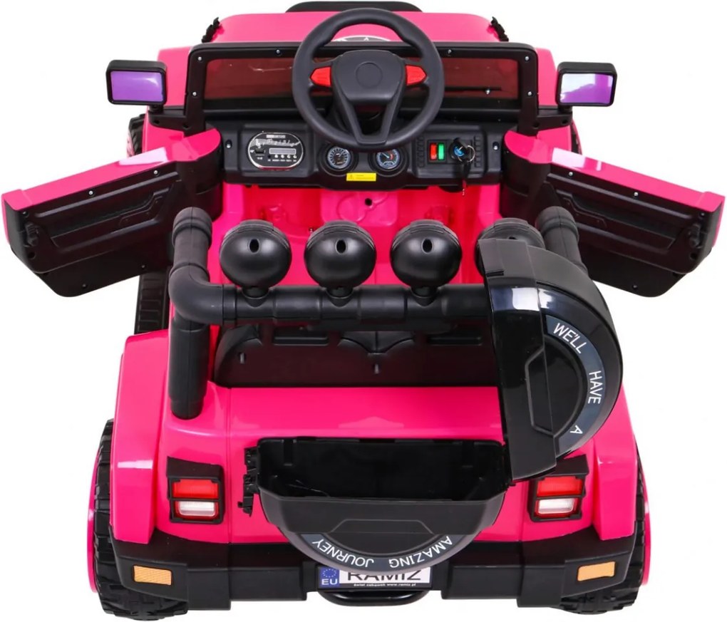 Ramiz Dětské terénní auto Full Time 4WD růžové na dálkové ovládání + pohon 4x4 + LED audio + úložný prostor