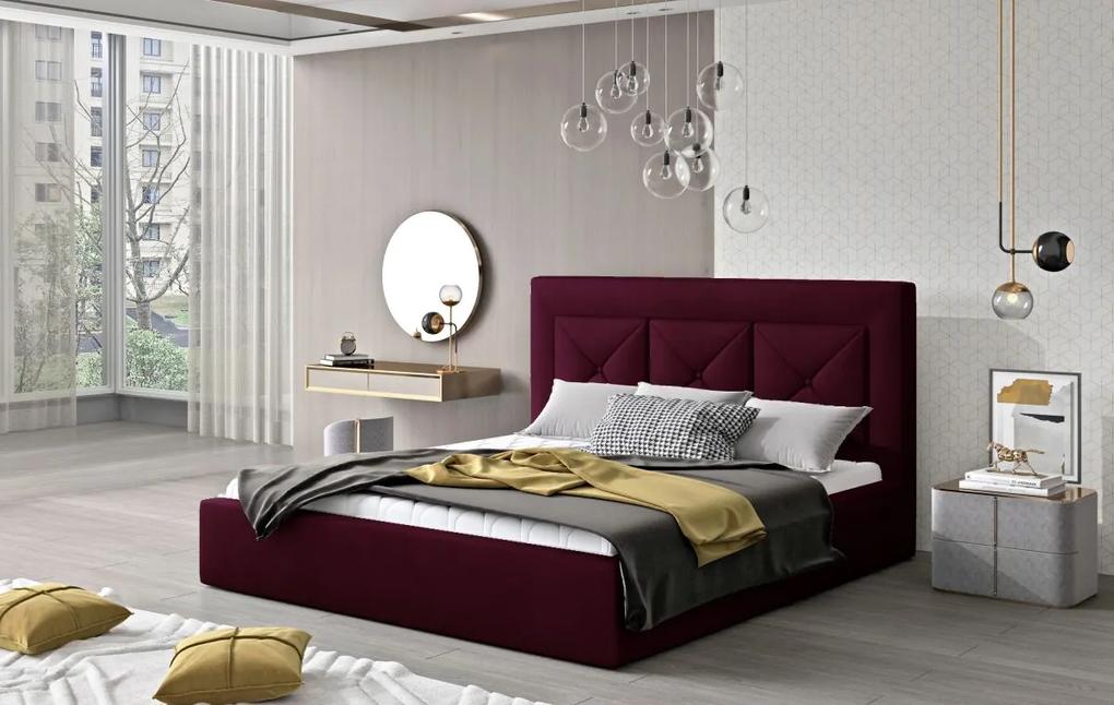 Čalouněná postel CLOE - Mat Velvet 68 - 200x200cm - Dřevo