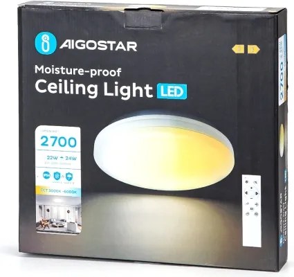 Aigostar - LED Koupelnové stropní svítidlo LED/24W/230V 3000K-6500K IP54 + DO