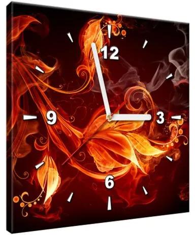 Tištěný obraz s hodinami Plameny květů 30x30cm ZP1169A_1AI