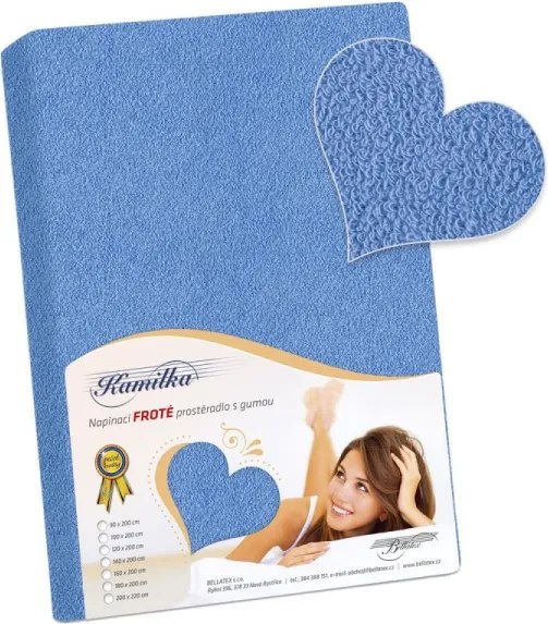 Bellatex Prostěradlo froté modrá rozměr 90x200x40 cm