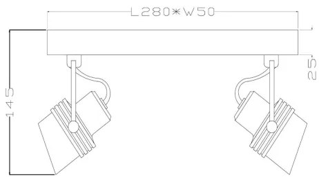 Lucide 34944/02/30 - Bodové svítidlo TUNDRAN 2xGU10/5W/230V černá