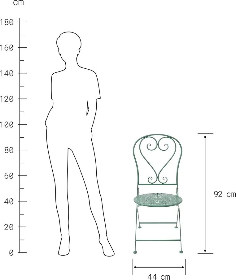 Butlers BOVERY Set zahradního nábytku 2 ks skládací židle a 1 ks skládací stůl