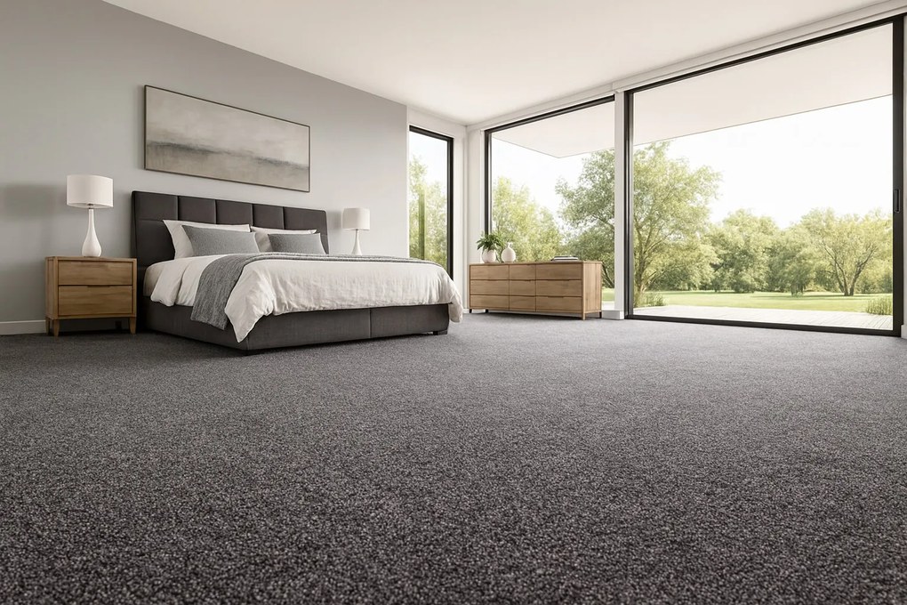 Condor Carpets, Metrážový koberec Sicily 176, na míru, šíře 4m,5m, šedá, filc, ložnice