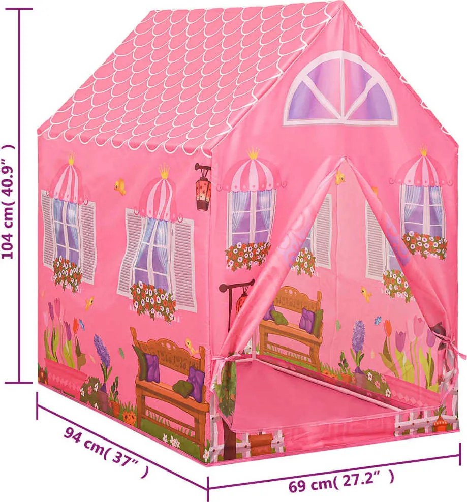 vidaXL Dětský stan na hraní s 250 míčky růžový 69 x 94 x 104 cm [3107749] Barva: Vícebarevné 2