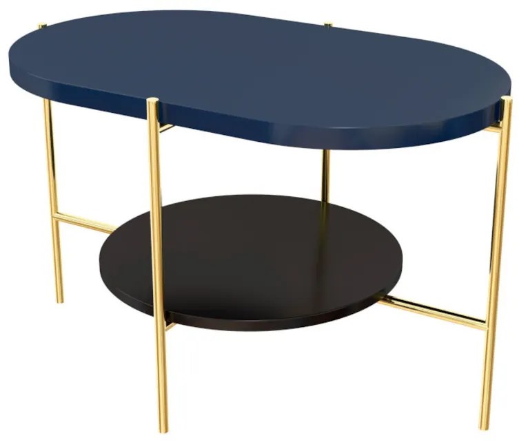 Expedo Konferenční stolek RING, 80x50x50, modrá/zlatá