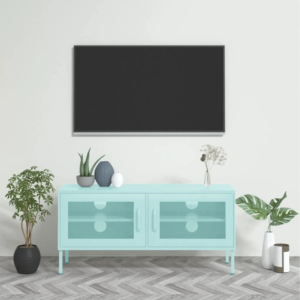 TV skříňka mátová 105 x 35 x 50 cm ocel 336239