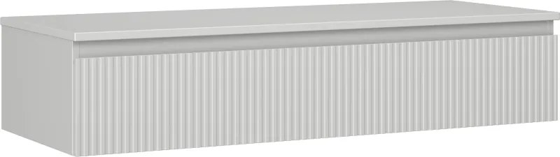 Mexen Rivel, koupelnová skříňka 120 cm s pracovní deskou, 1 zásuvka, drážkovaná, matná šedá, 91A20-12023-1-BFC62