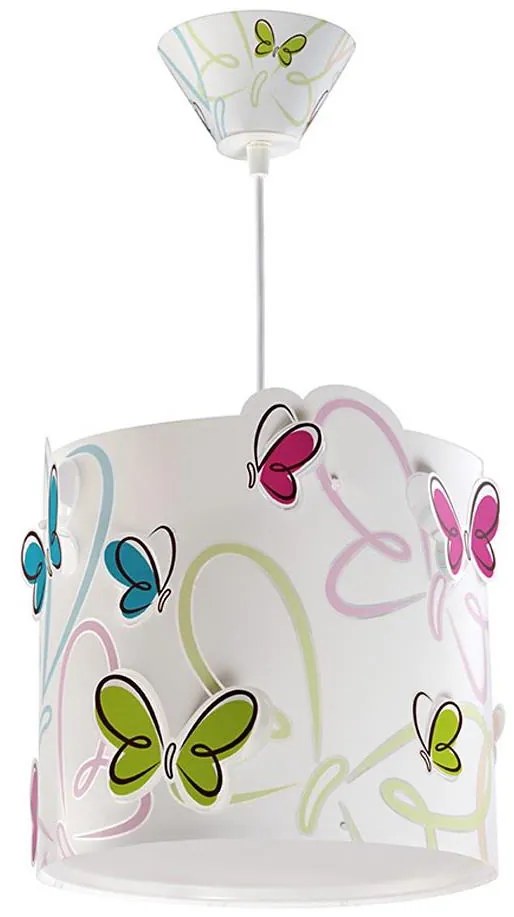 Dalber 62142 - Dětský lustr BUTTERFLY 1xE27/60W/230V