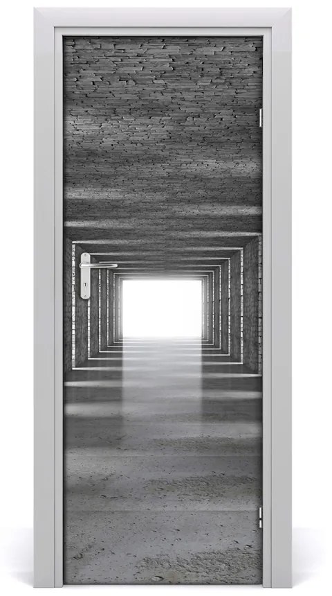Samolepící fototapeta na dveře Tunel z cihel 75x205cm