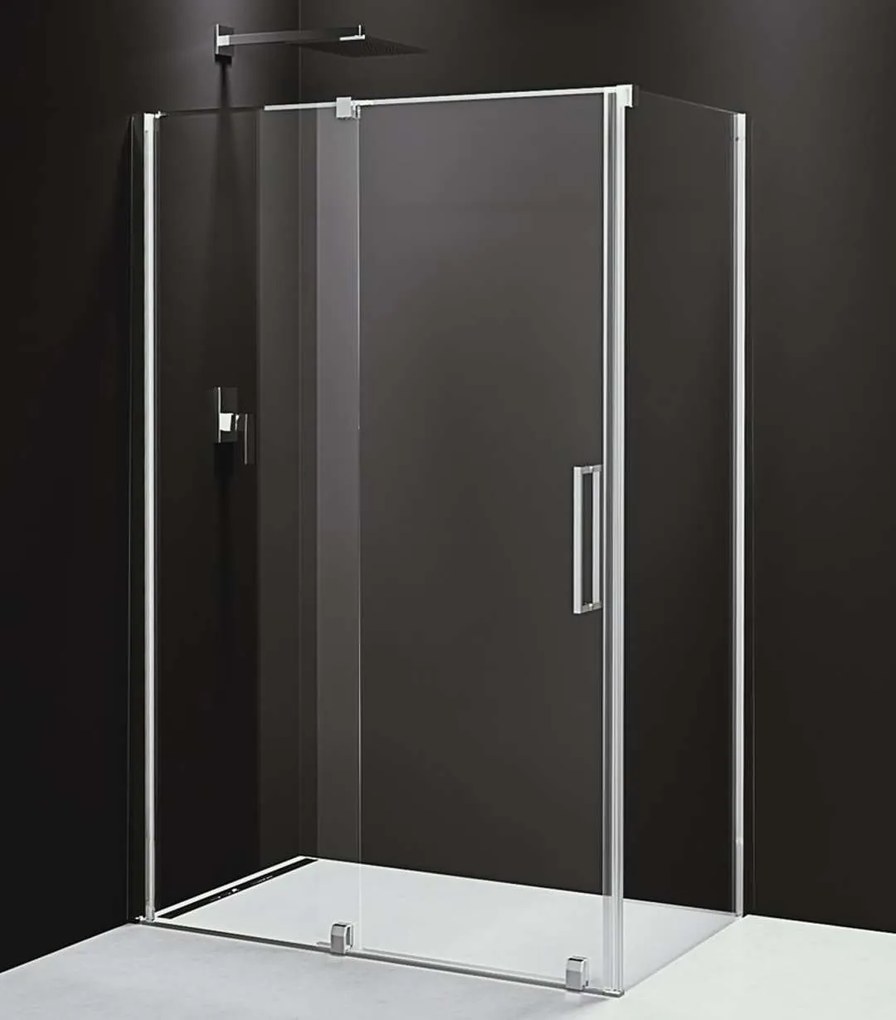 Polysan Rolls Line - Sprchový kout třídílný, 150x90 cm, L/P varianta, leštěný hliník/čiré sklo RL1515RL3315