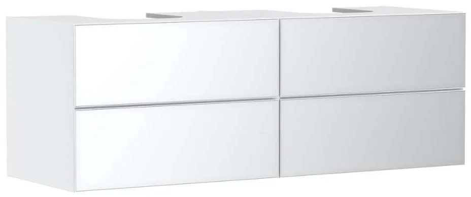 Hansgrohe Xevolos E - Umyvadlová skříňka 157x56x55 cm, 4 zásuvky, matná bílá/metalická bílá 54199320