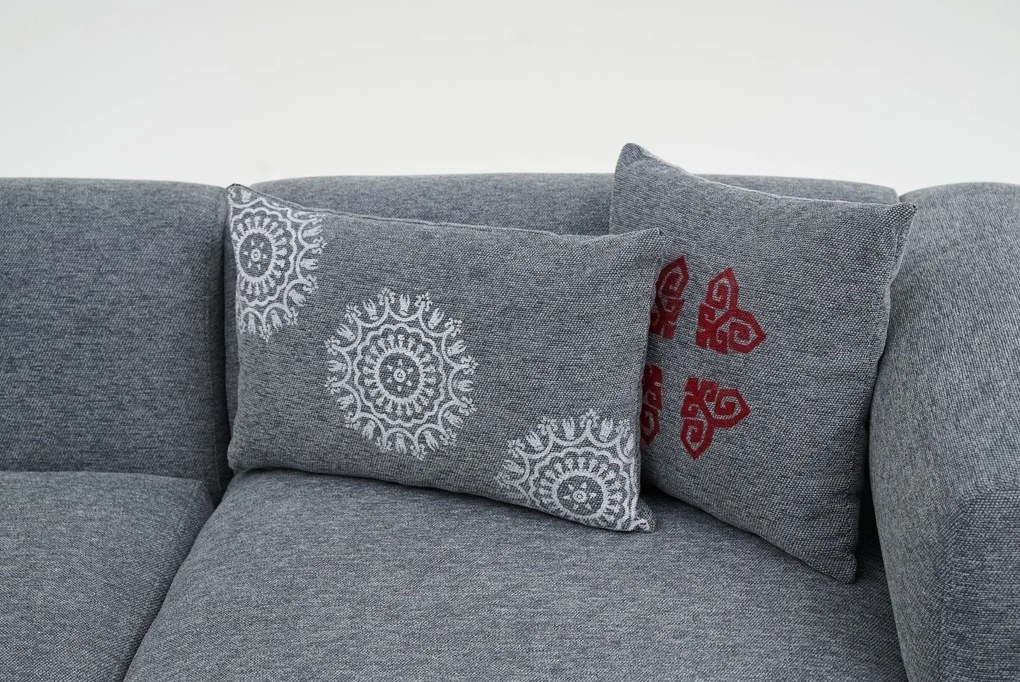 Hanah Home Rohová pohovka LINDEN pravá šedá