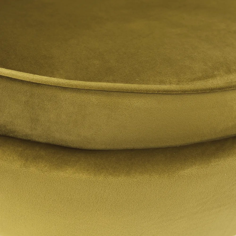 Křeslo ve stylu Art-deco, hořčicová Velvet látka/gold chrom-zlatý, NOBLIN